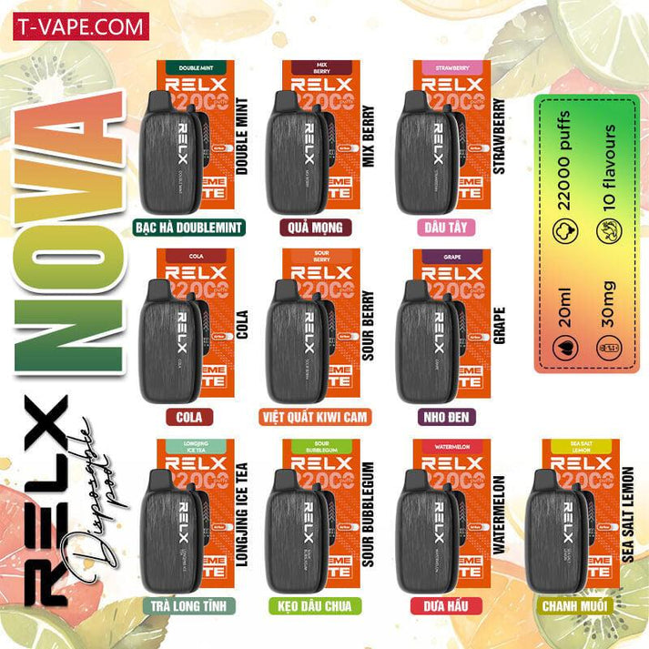 正品悦刻海外版-Relx NOVA一次性22000口 – 悦淘蒸汽